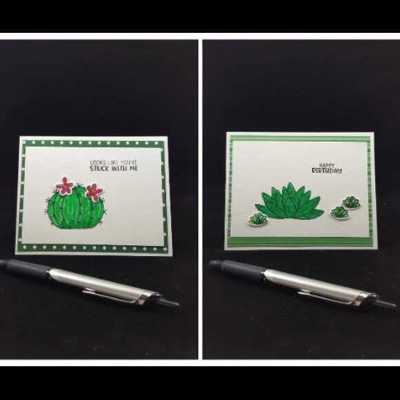 Hand Crafted | Office | Note Card Set Succulents Set Of Two 2 Note ...